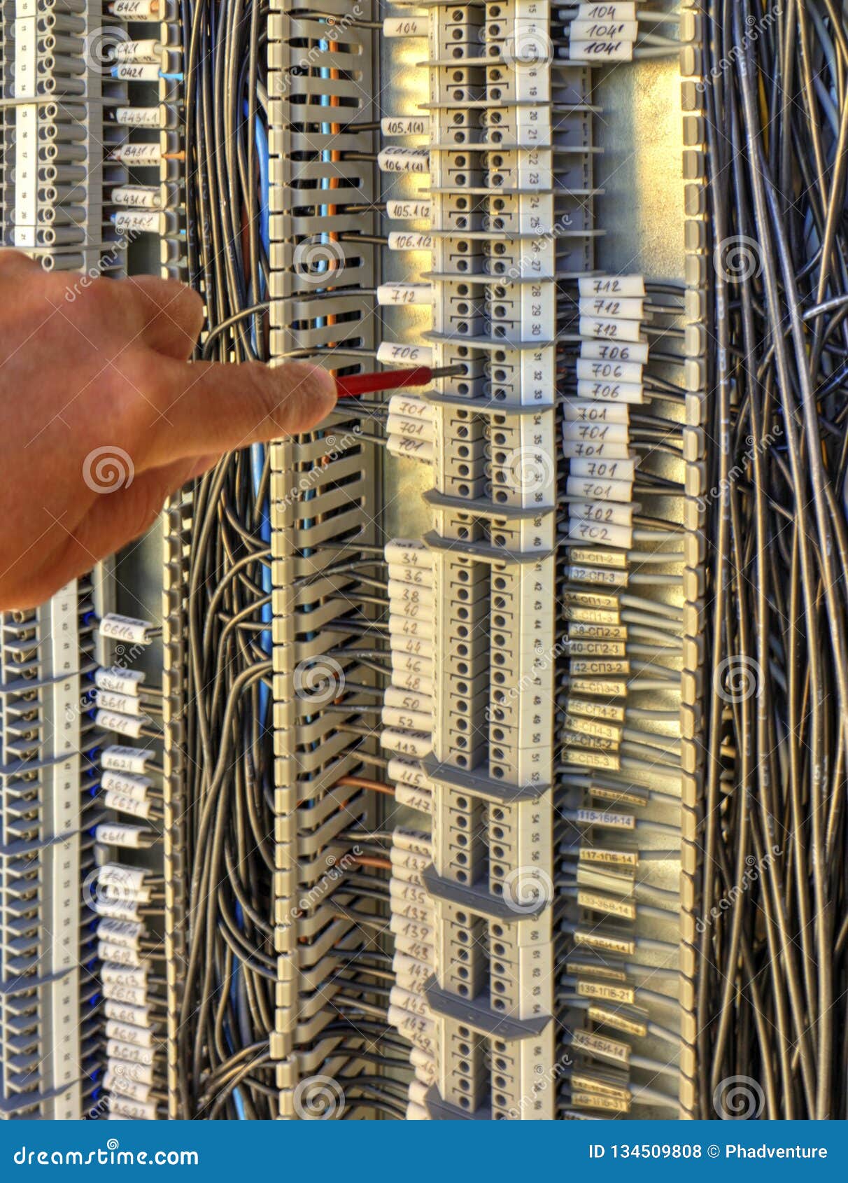 Control Panel with Terminals and Wires Stock Photo - Image of engineer ...
