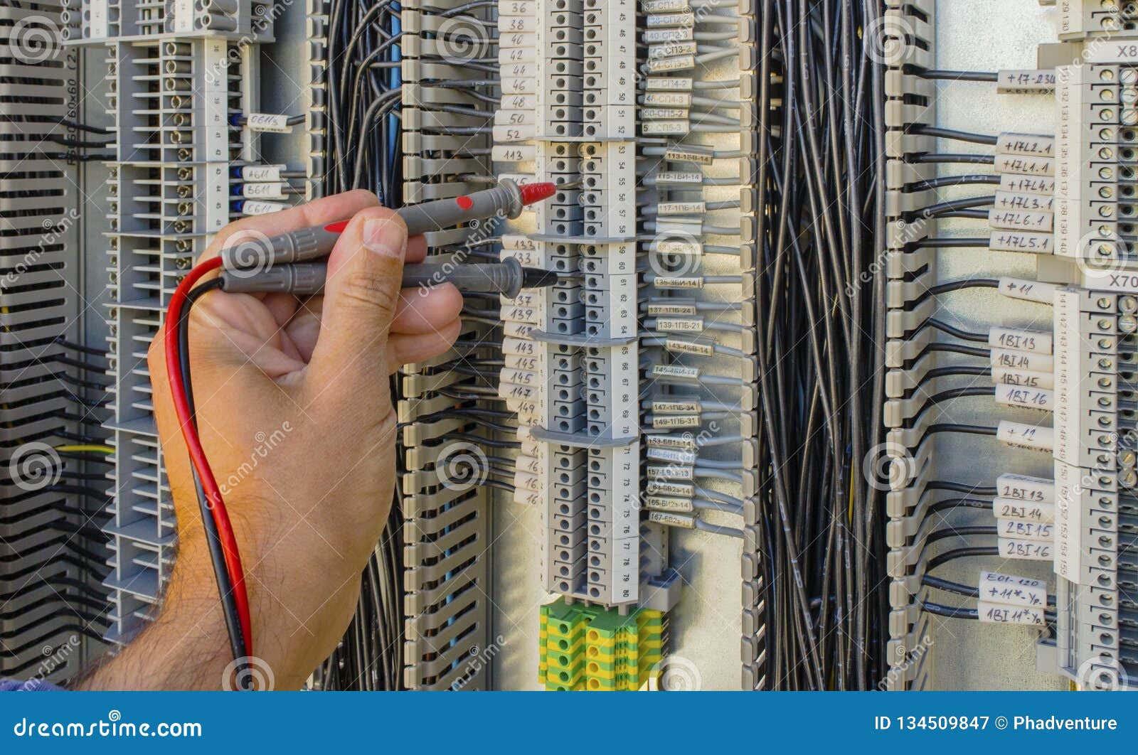 Control Panel with Terminals and Wires Stock Image - Image of ...