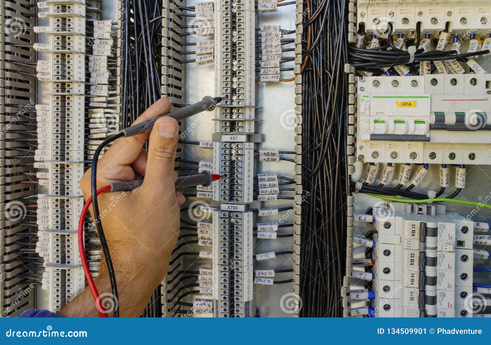 Control Panel with Terminals and Wires Stock Image - Image of inside ...