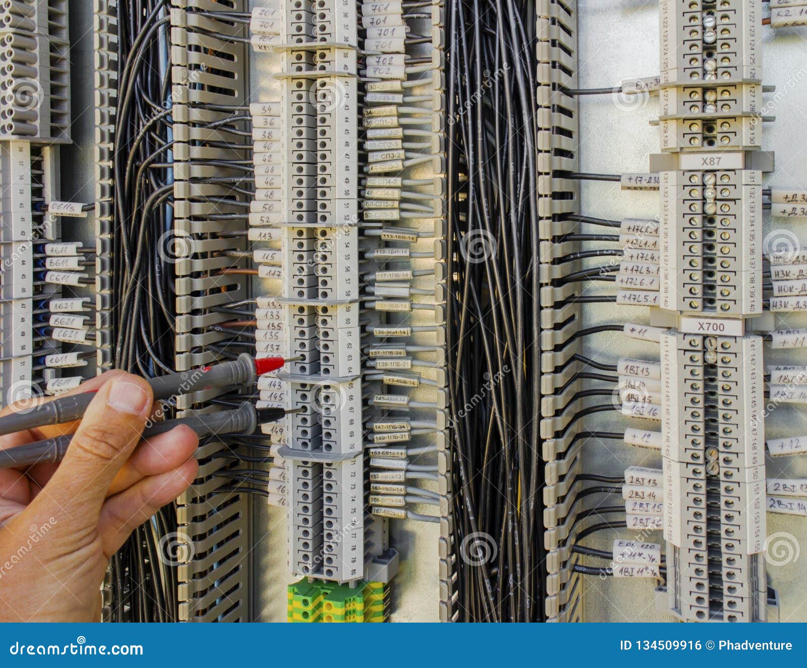 Control Panel with Terminals and Wires Stock Photo - Image of ...