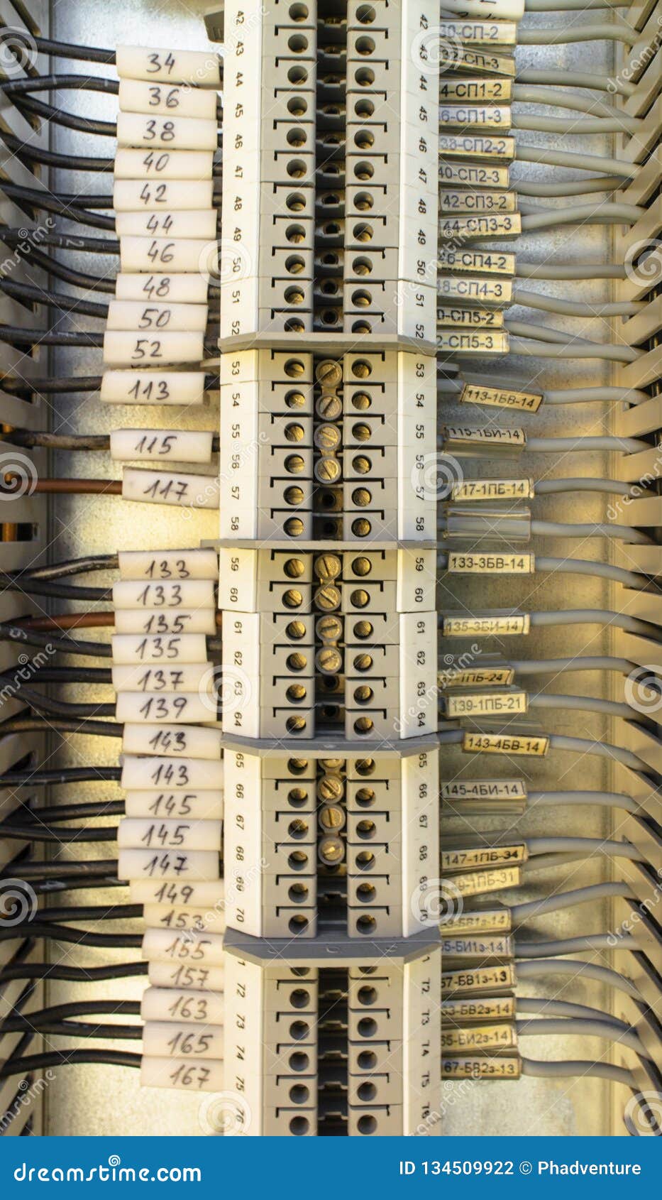 Control Panel with Terminals and Wires Stock Photo - Image of ...