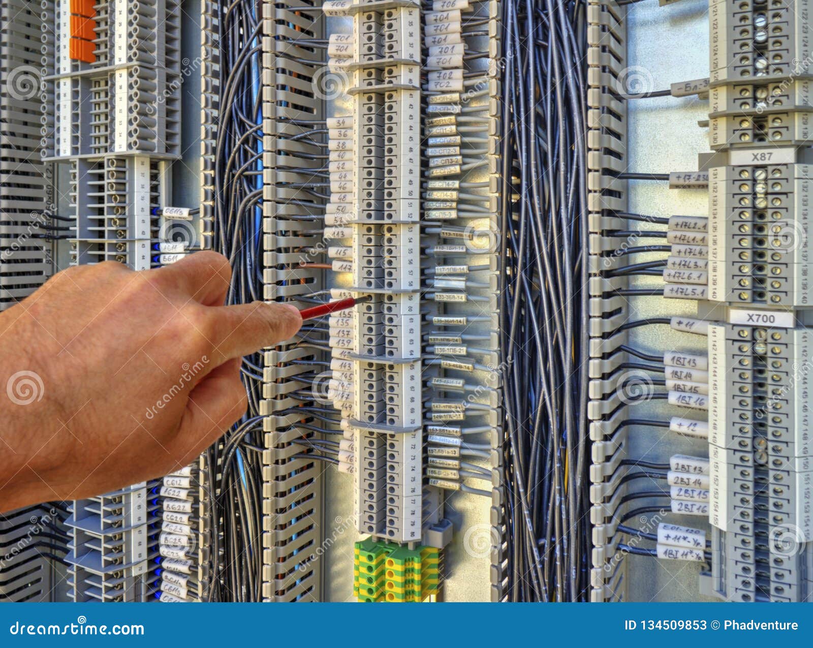 Control Panel with Terminals and Wires Stock Image - Image of automatic ...