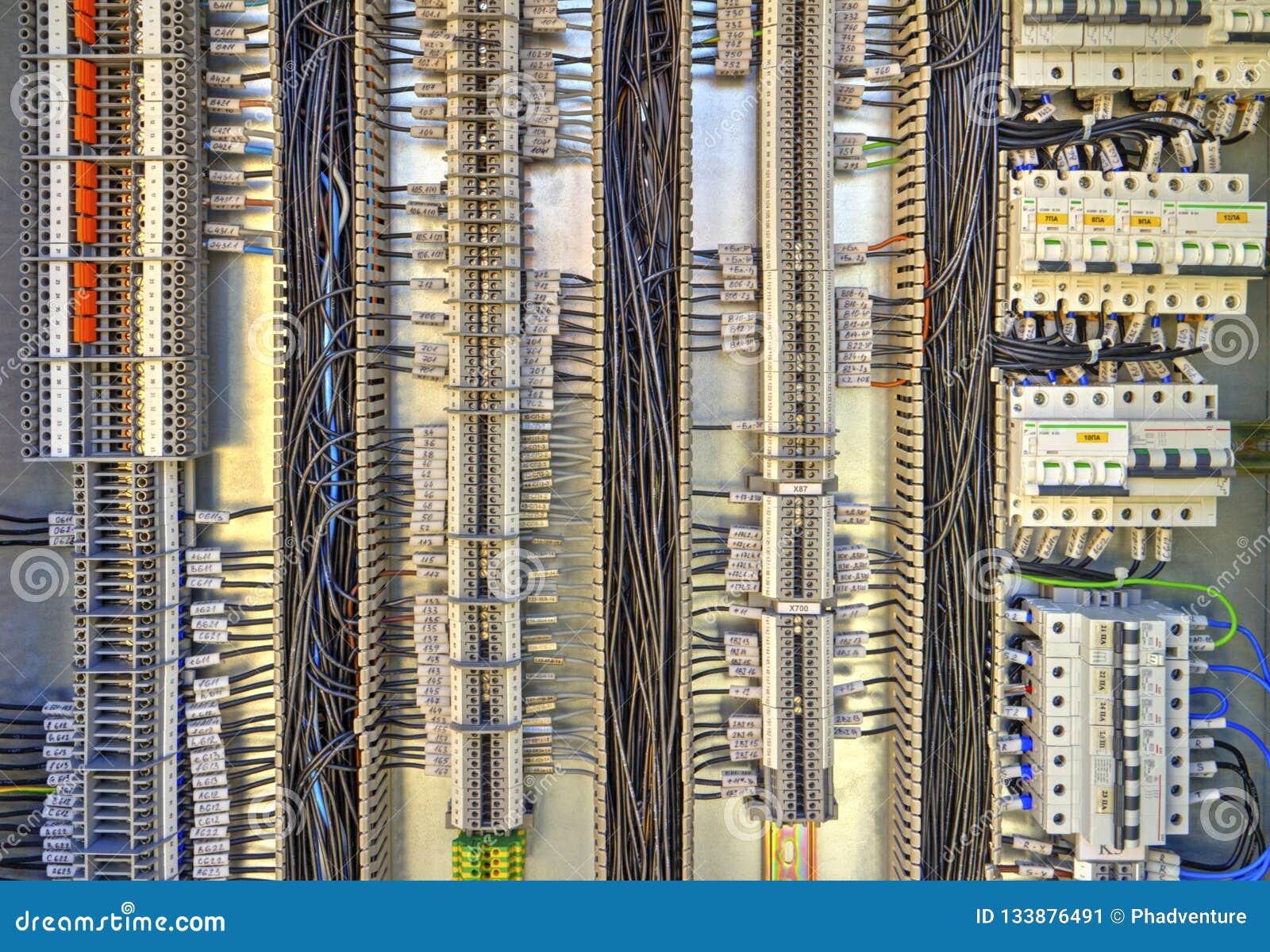 Control Panel with Terminals and Wires Stock Image - Image of industry ...