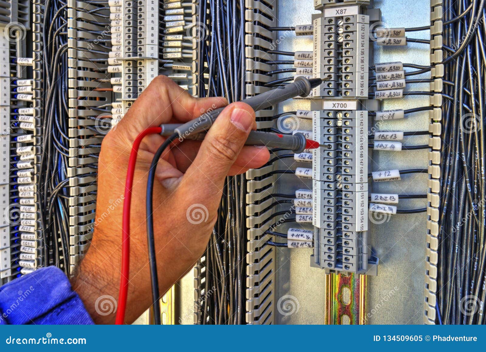 Control Panel with Terminals and Wires Stock Image - Image of ...
