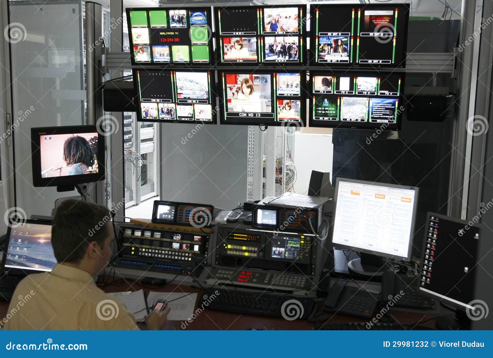 Control Panel in TV Director Room Editorial Photography - Image of news ...