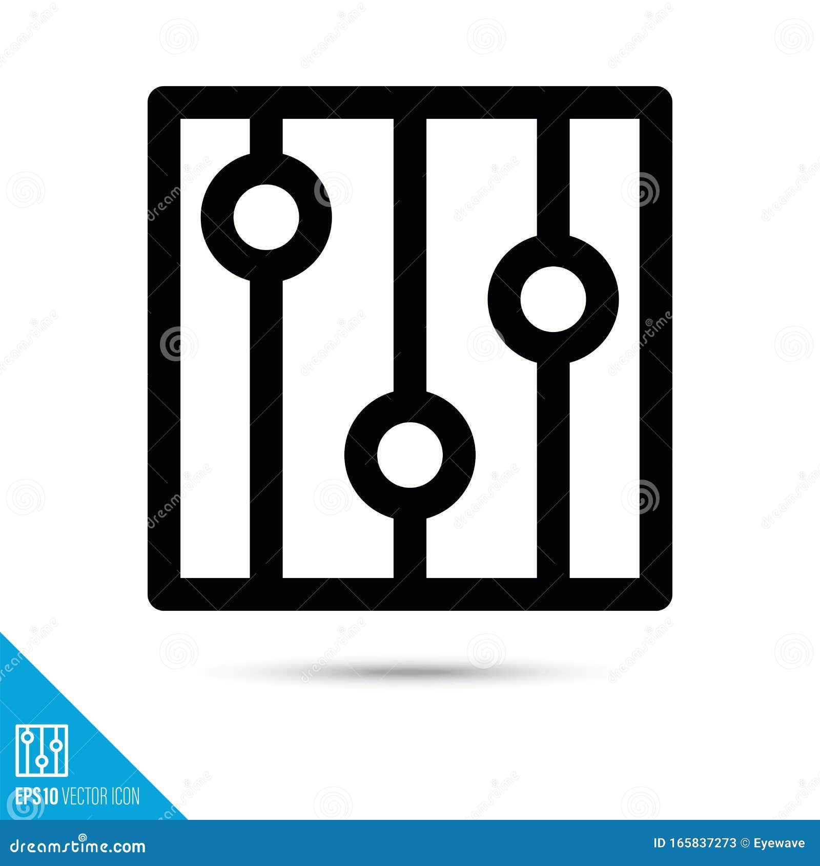 Control Panel UI Symbol Vector Line Icon Stock Vector - Illustration of ...