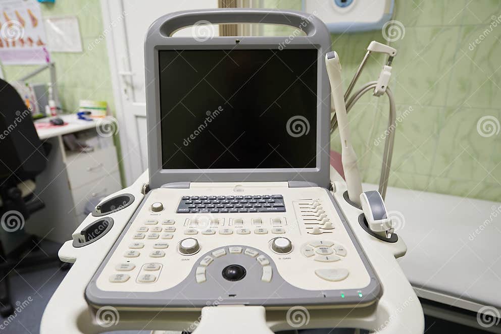 Control Panel of Ultrasound Machine in the Clinic for Examination Stock ...