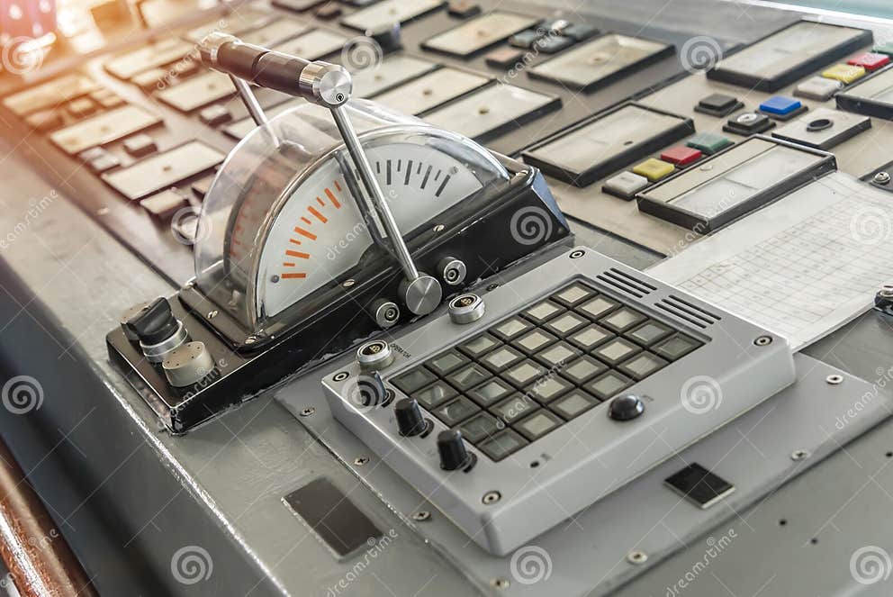 Control Panel in Warship with Instruments Equipment Stock Photo - Image ...