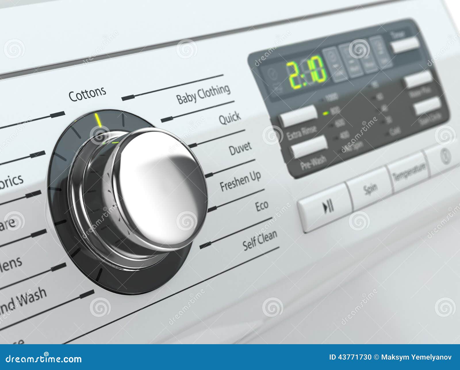 Control Panel of Washing Machine. Stock Illustration - Illustration of ...
