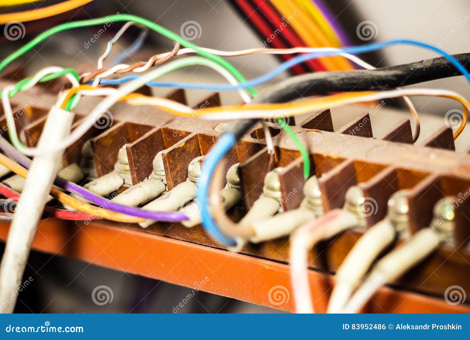 Control panel with wires stock photo. Image of factory - 83952486