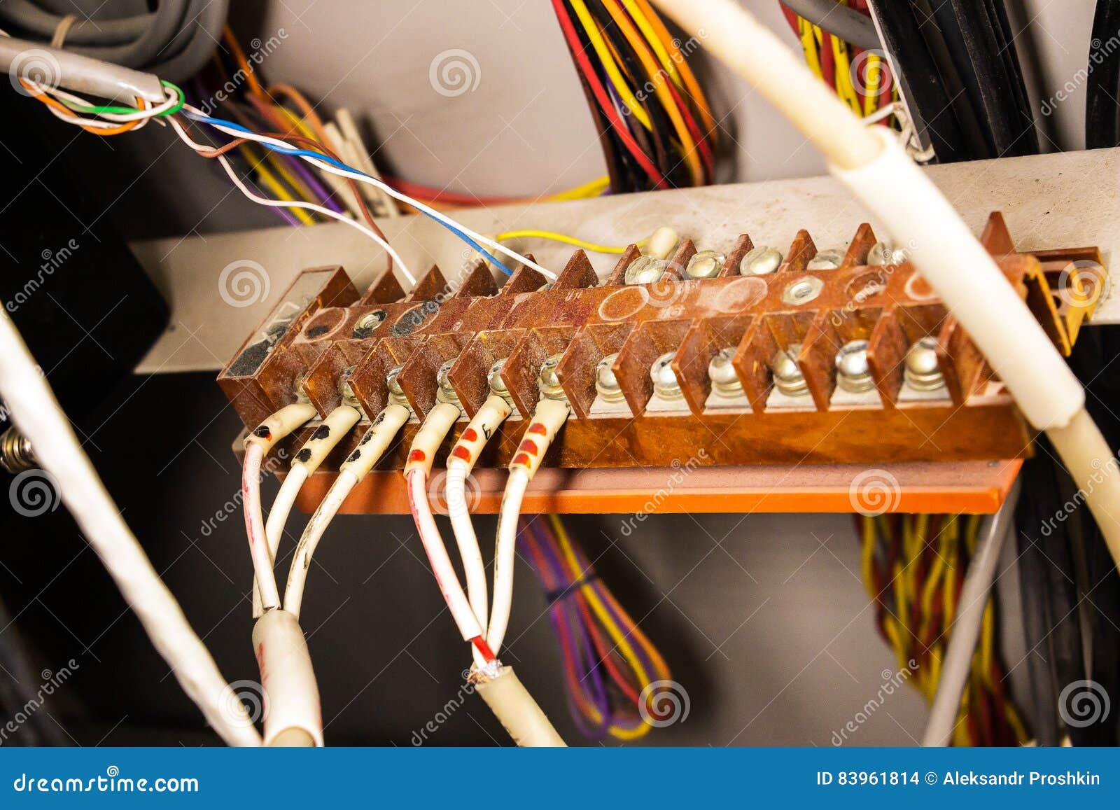 Control panel with wires stock photo. Image of line, energy - 83961814