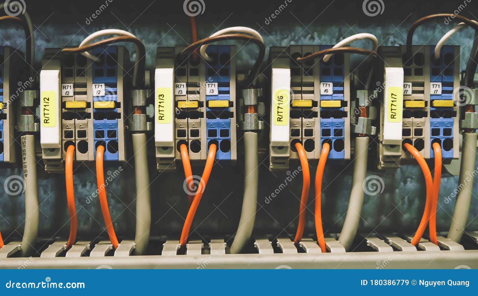 Control panel with wiring stock image. Image of production - 180386779