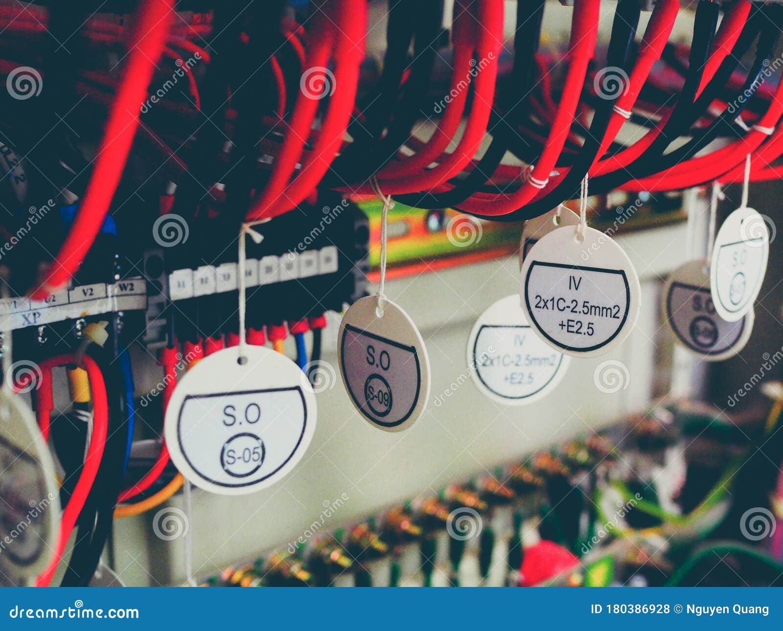 Control panel with wiring stock photo. Image of connect - 180386928