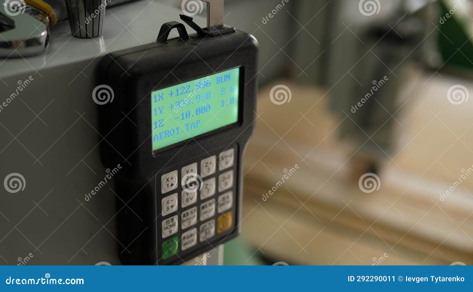 The Control Panel of the Woodworking Machine with CNC. Stock Video ...