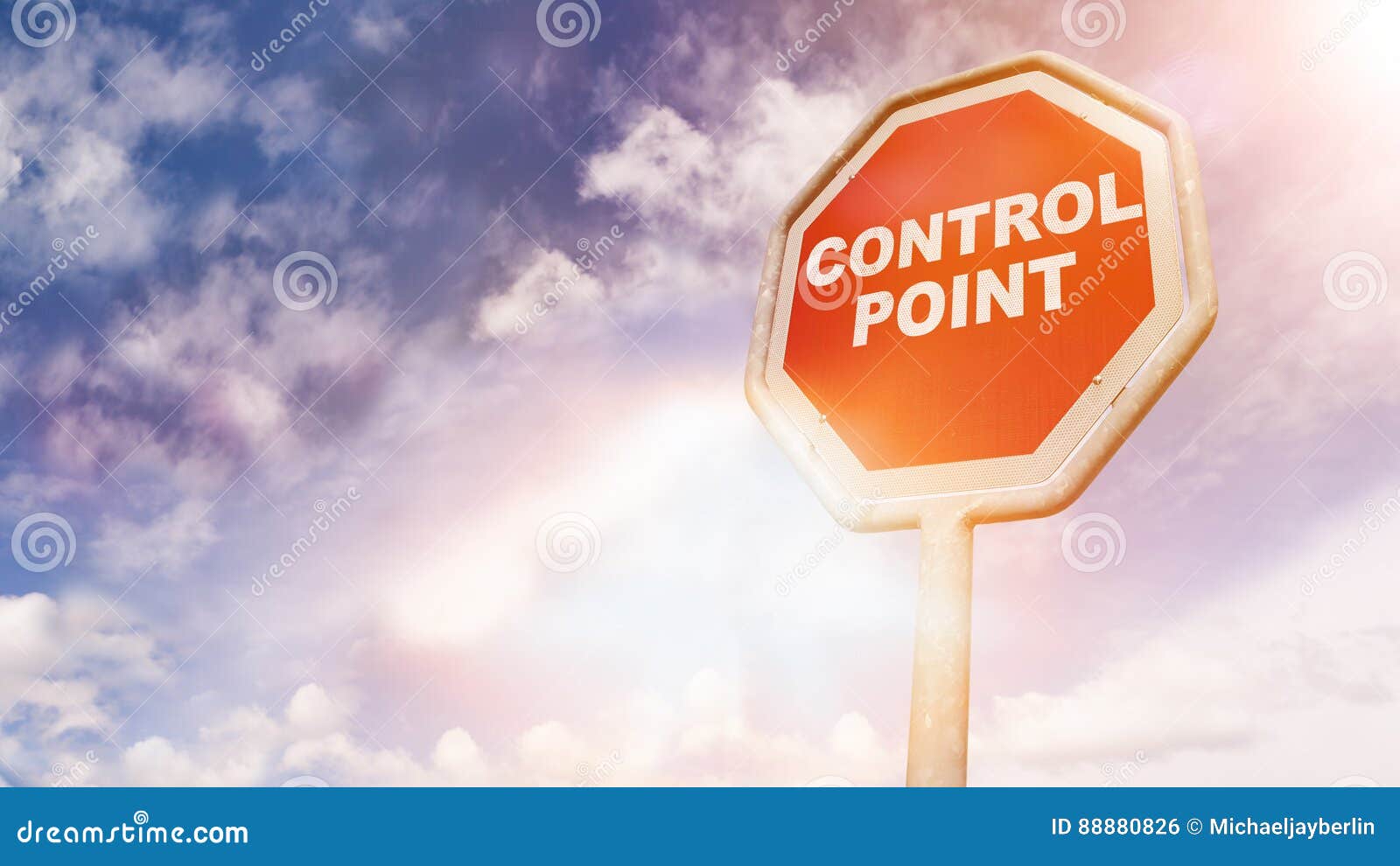 Control Point, Text on Red Traffic Sign Stock Illustration ...