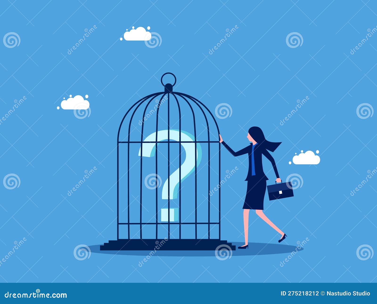 Control Problems and Lack of Freedom of Thought. Businesswoman Keeps a ...