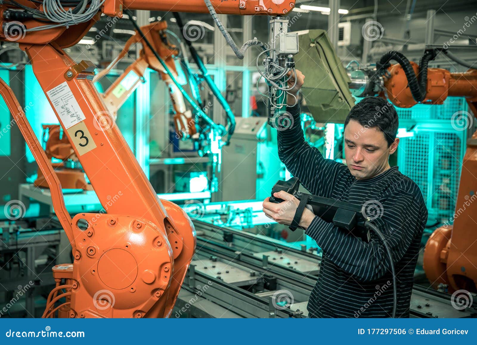 Control the Robotic Arm Using the Remote Control Stock Photo - Image of ...