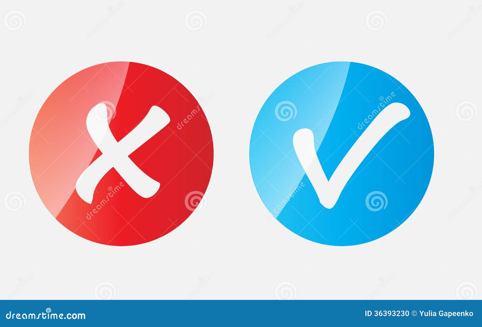 Control Rojo Y Azul Mark Icons Del Vector Ilustración del Vector ...
