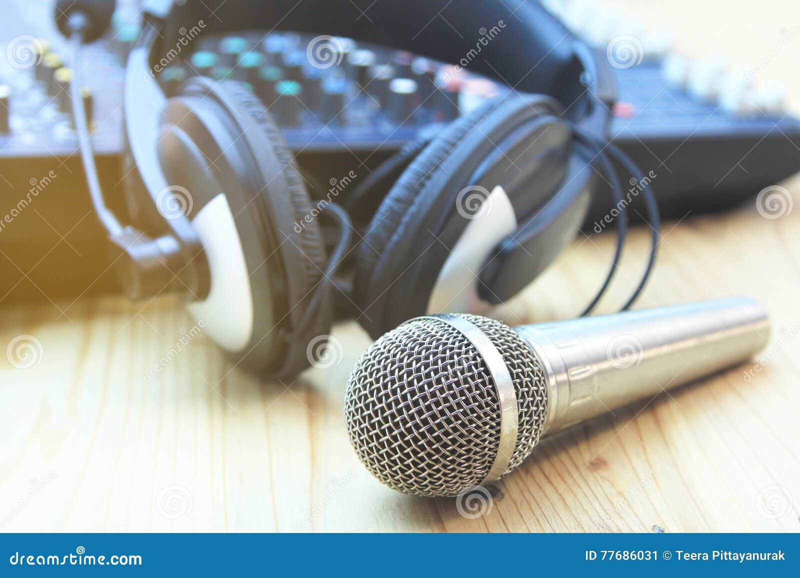 In the Control Room Audio System. Photo Filters and Vintage Style Stock ...