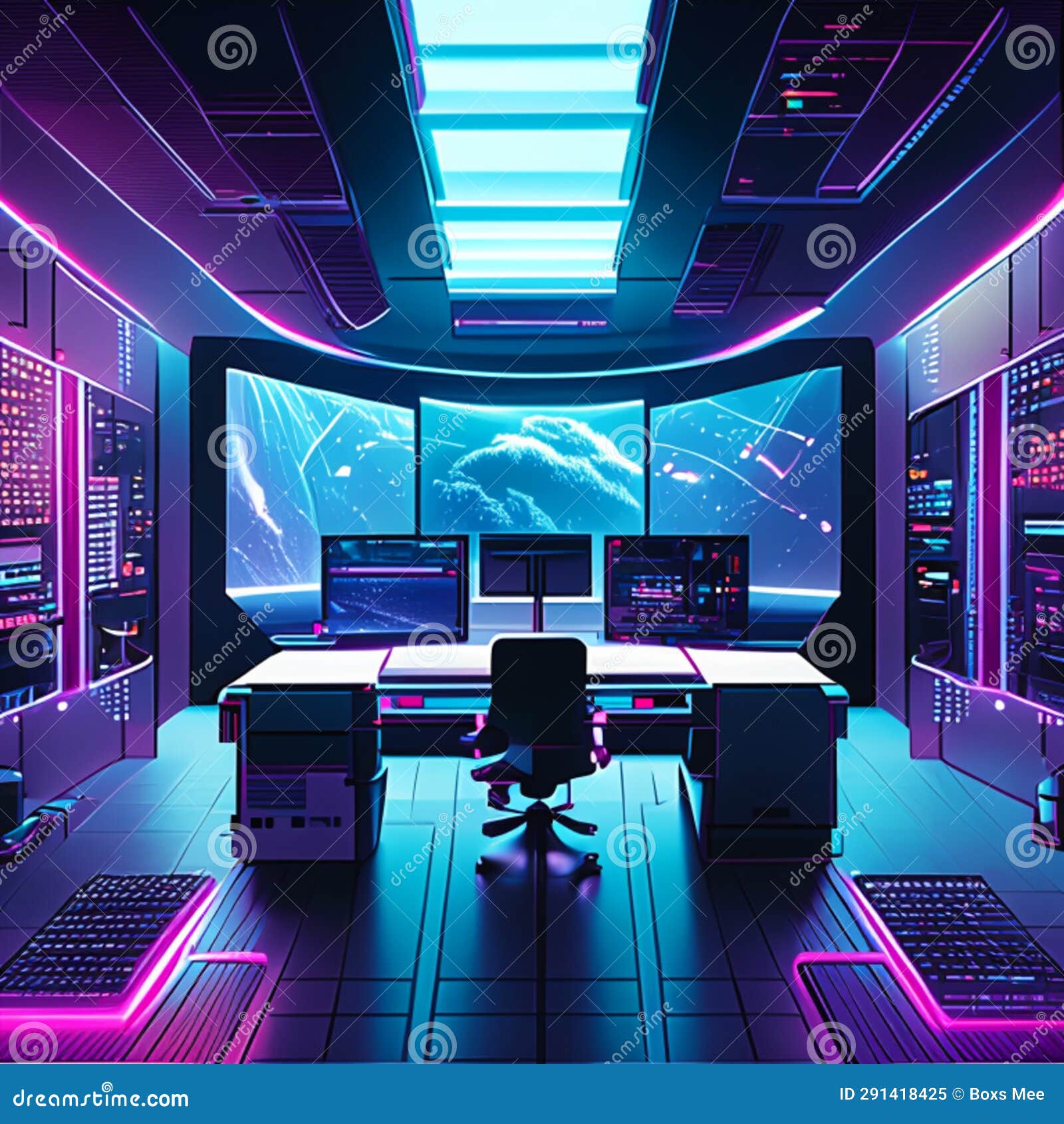 Row Of Pc Monitors 3d Rendering Lots Of Rows Of Simple Blank Black Pc ...