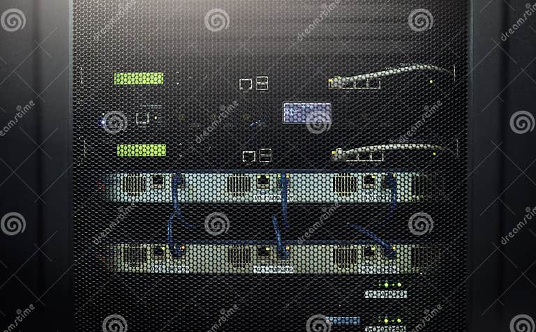 Control Room, Empty or Cables in Hardware for Internet Connection ...