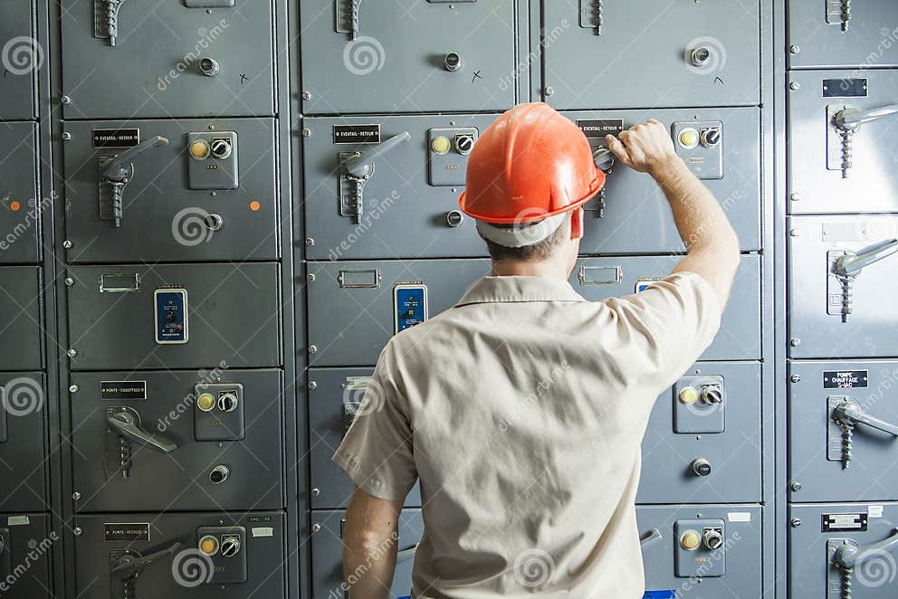 Control Room Engineer. Power Plant Control Panel Stock Photo - Image of ...