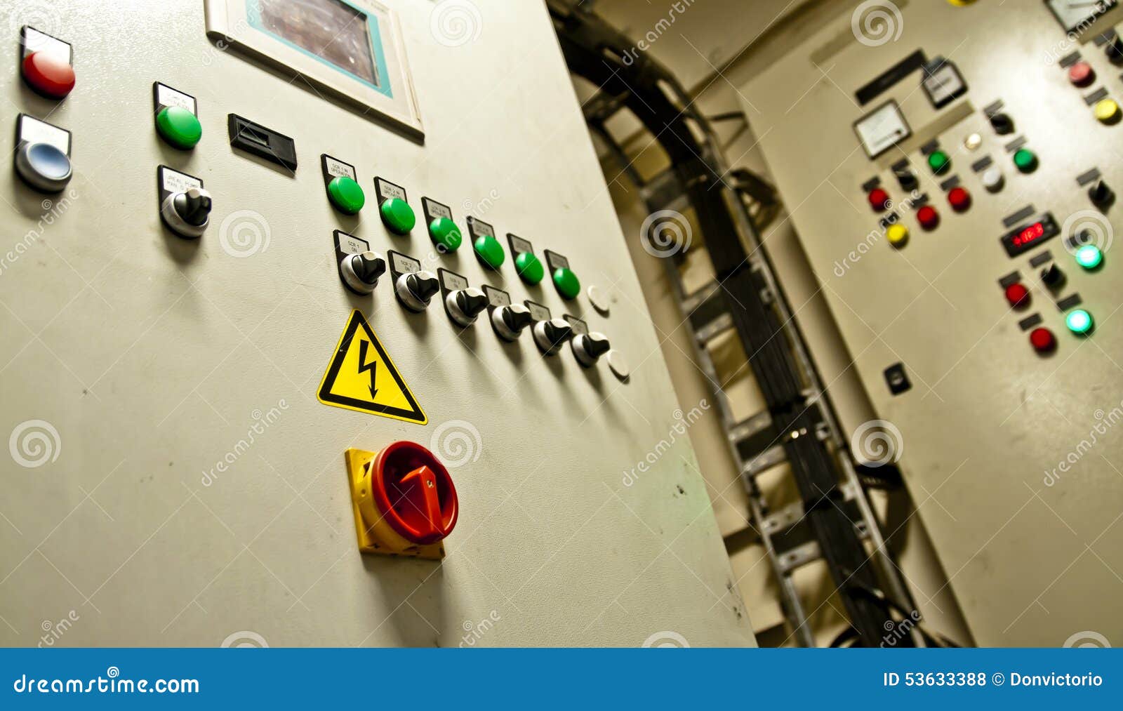 Control Room of a Extra Large Cargo Ship. Stock Photo - Image of panel ...
