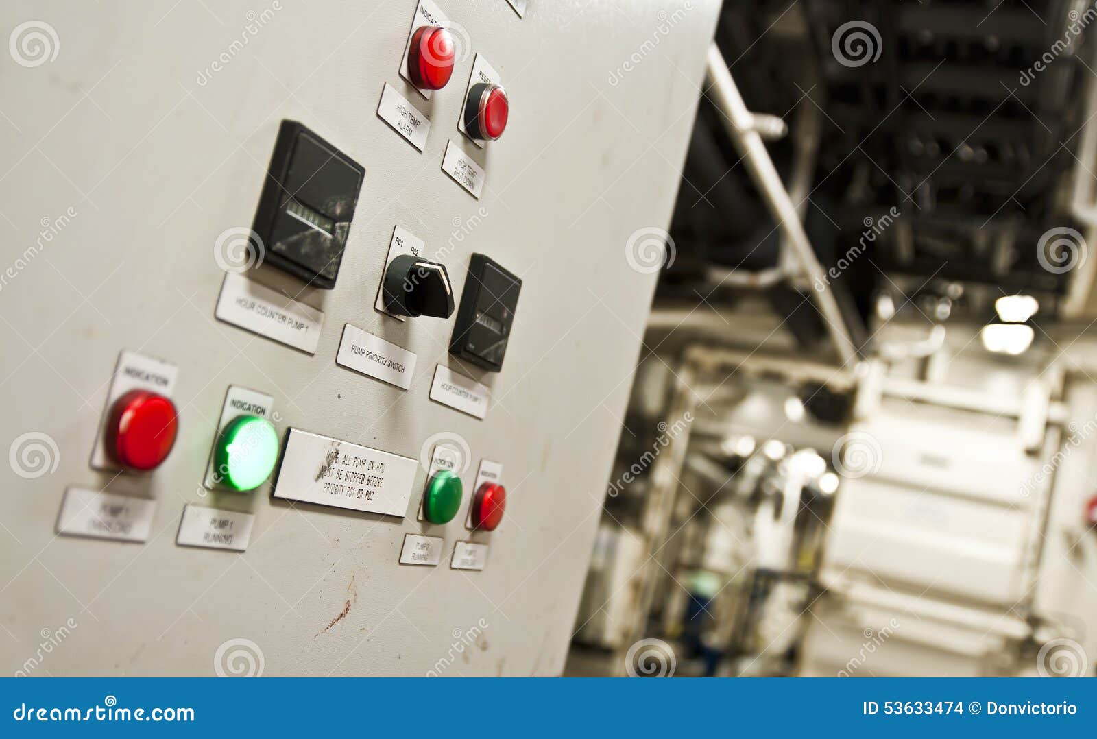 Control Room of a Extra Large Cargo Ship. Stock Photo - Image of panel ...