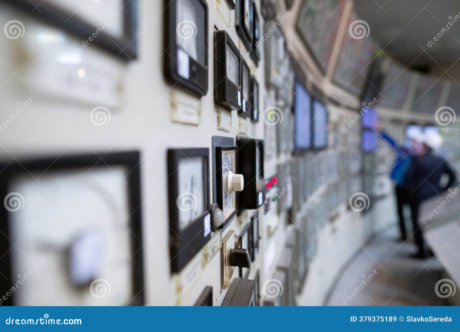 Dials And Switches In The Control Room In Old Power Plant. Control ...