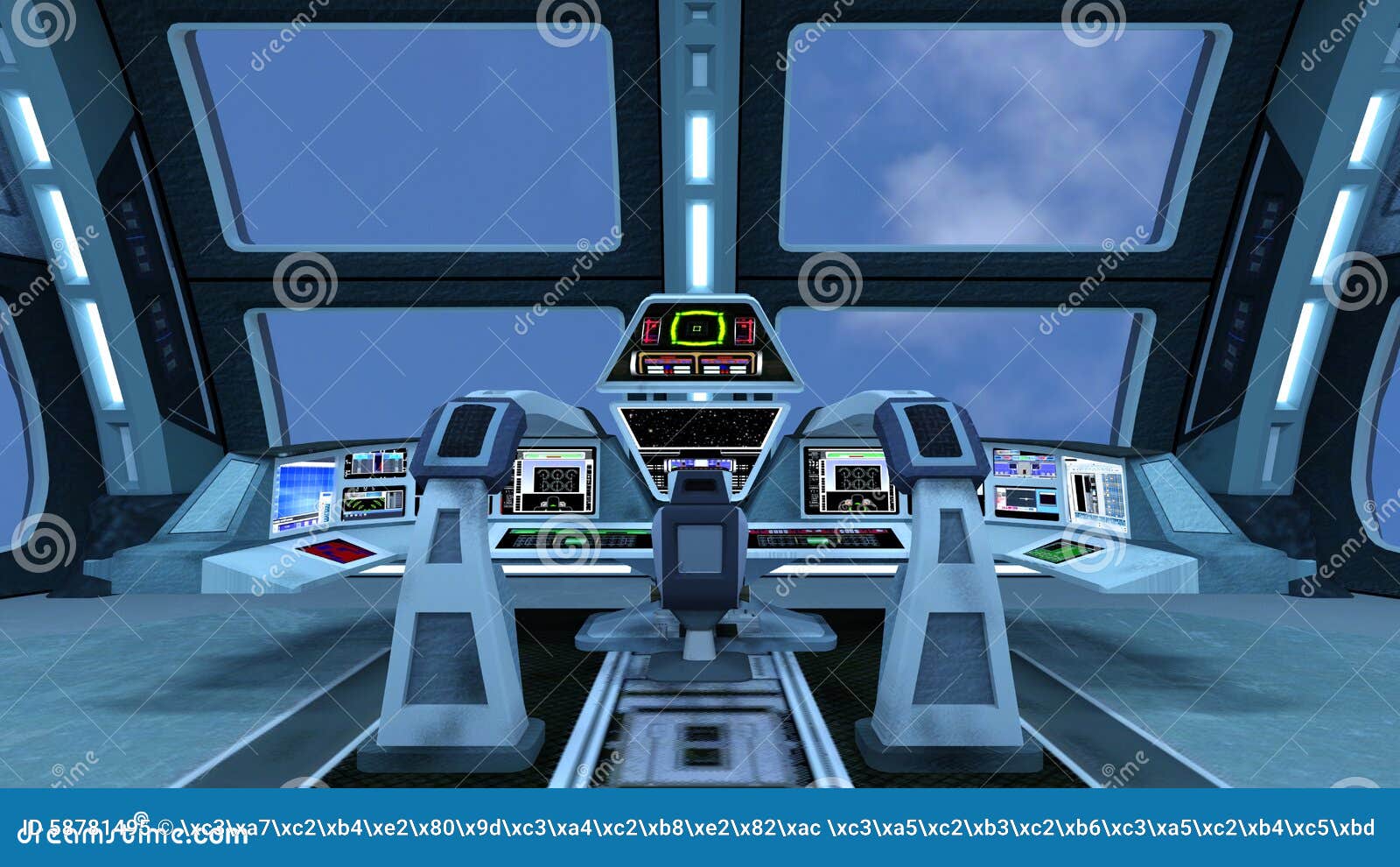 Control room stock illustration. Illustration of science - 58781495