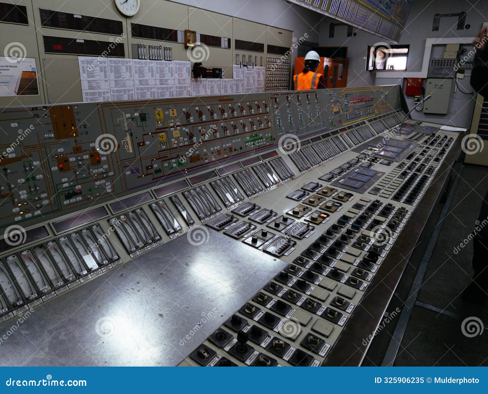 Control Room. Large Industrial Control Panel Inside Factory or Power ...