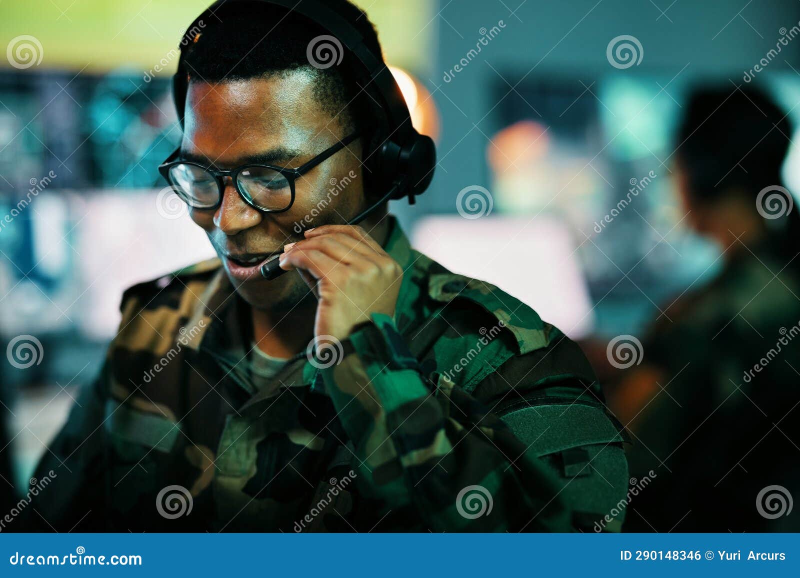 Control Room Man, Surveillance and Military Communication, Army Risk ...