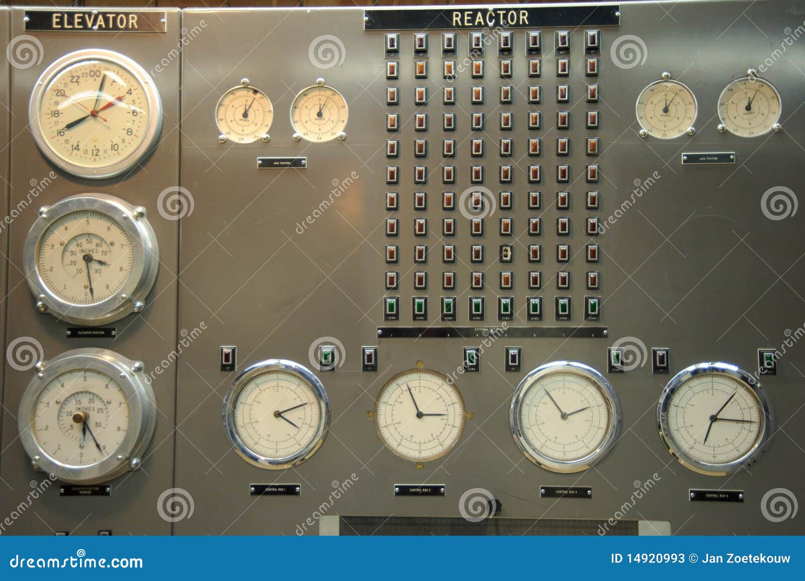 Control Room Nuclear Power Plant Stock Image - Image of console, gauge ...