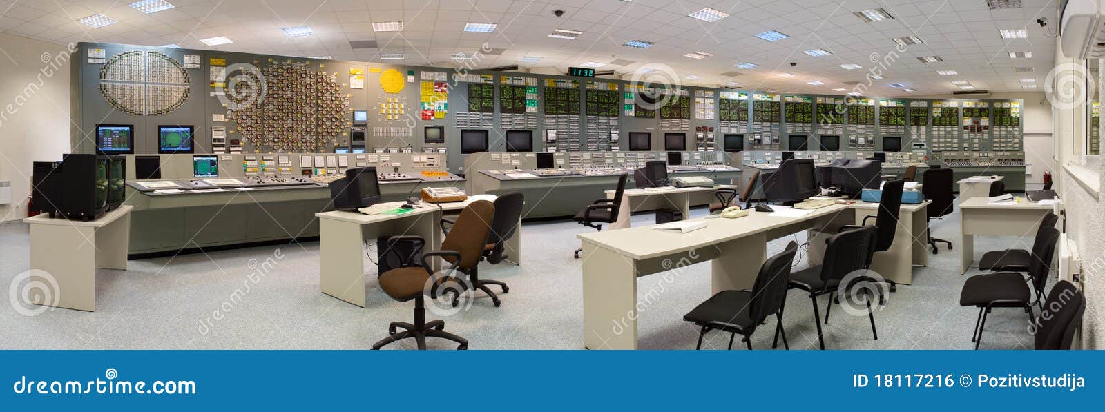 Control Room - Nuclear Power Plant Stock Photo - Image of panel ...
