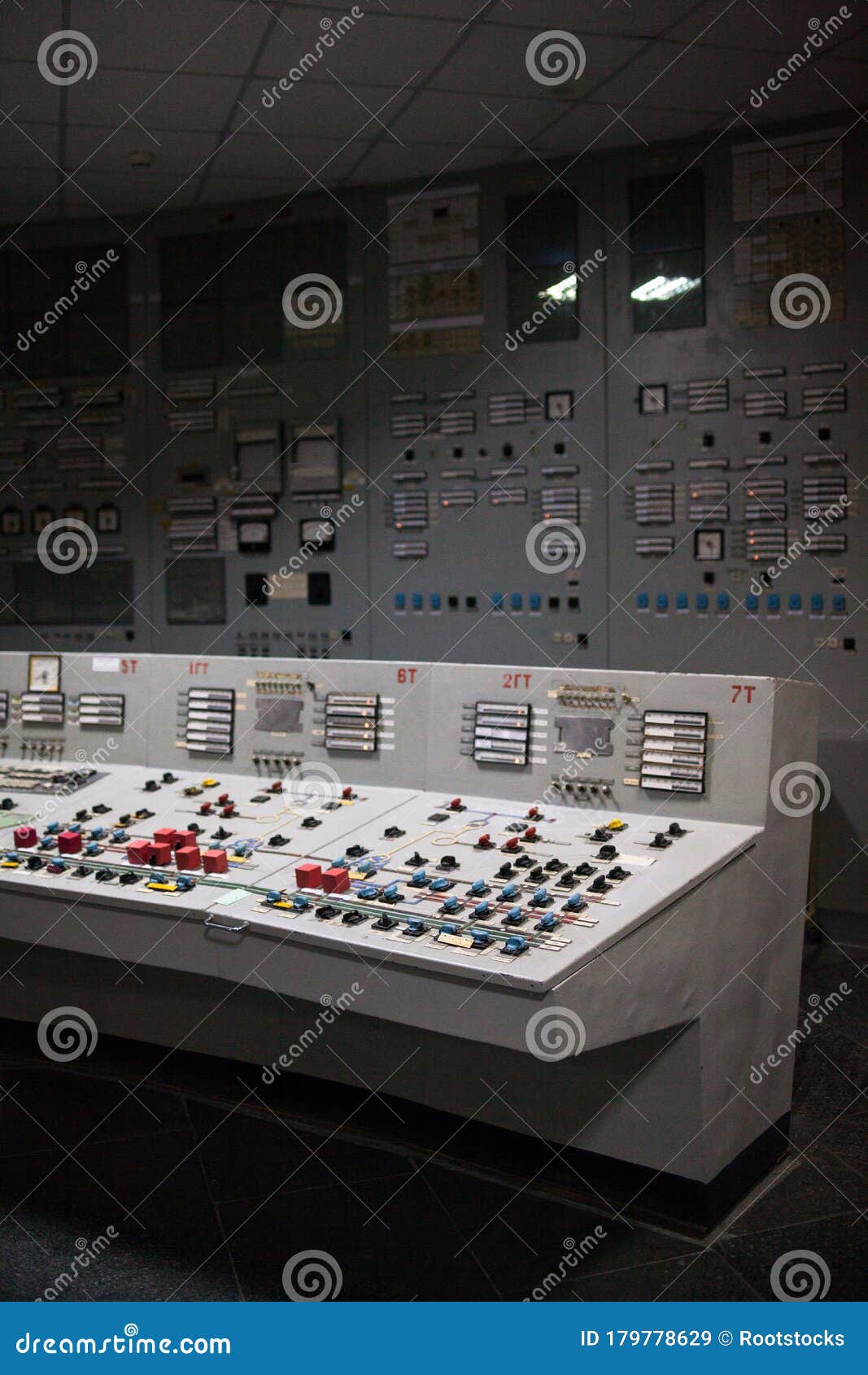 Control Room of the Nuclear Power Plant Stock Image - Image of factory ...