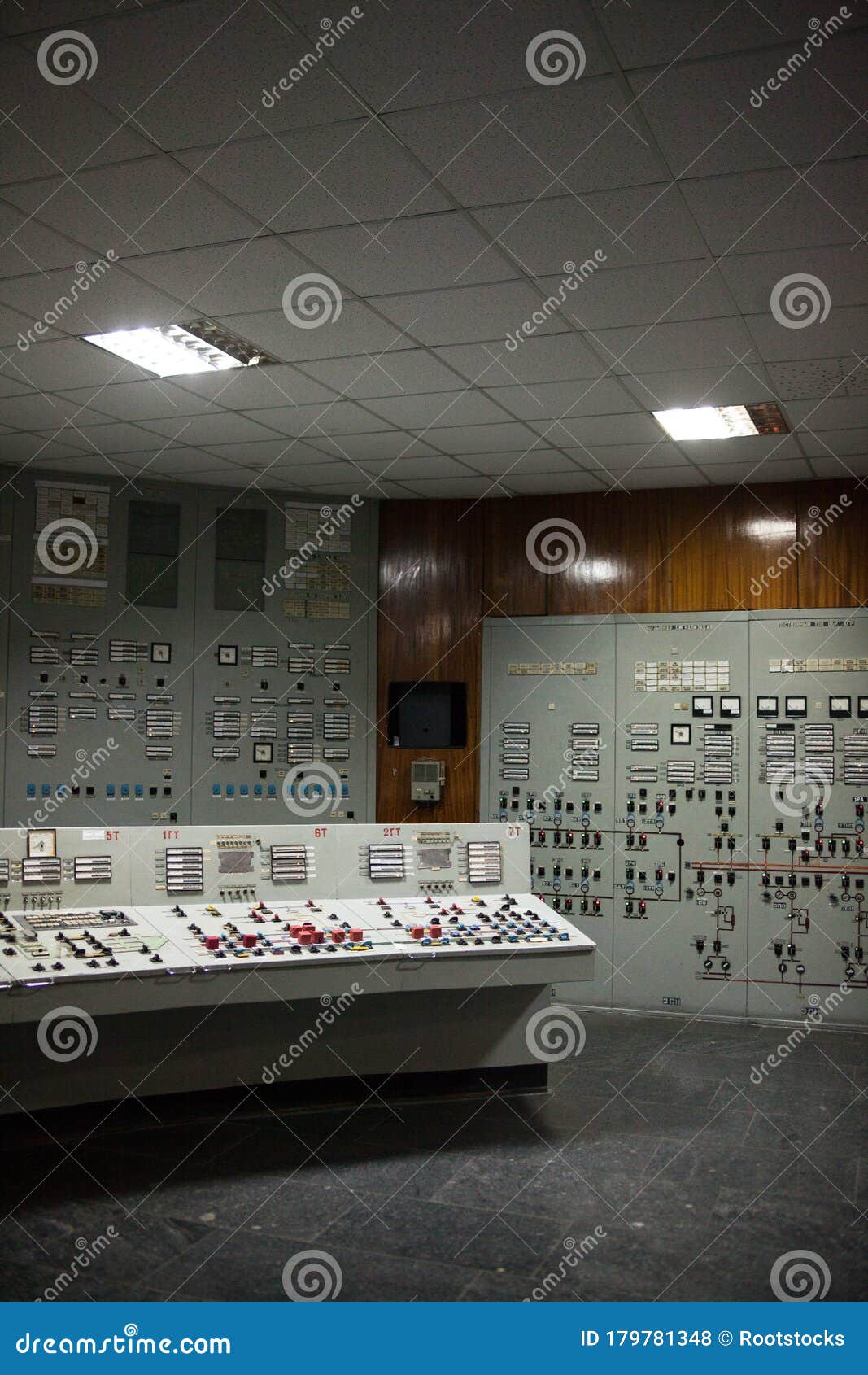 Control Room of the Nuclear Power Plant Stock Photo - Image of factory ...