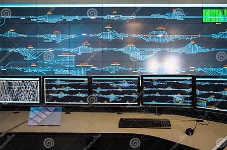 Control room of railway stock photo. Image of distribution - 32267632