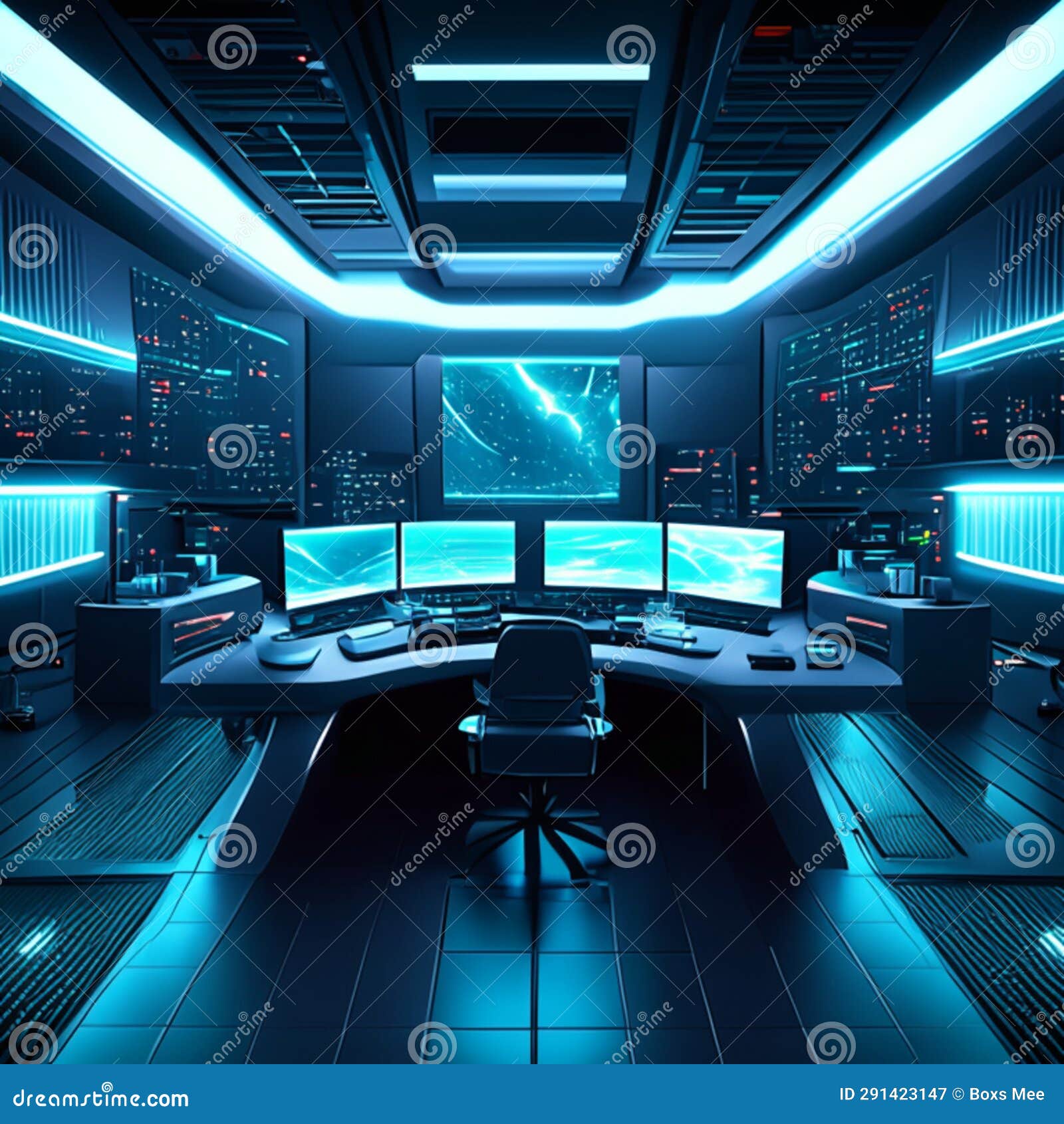 Row Of Pc Monitors Render, Lots Of Rows Of Blank Black Pc Screens ...