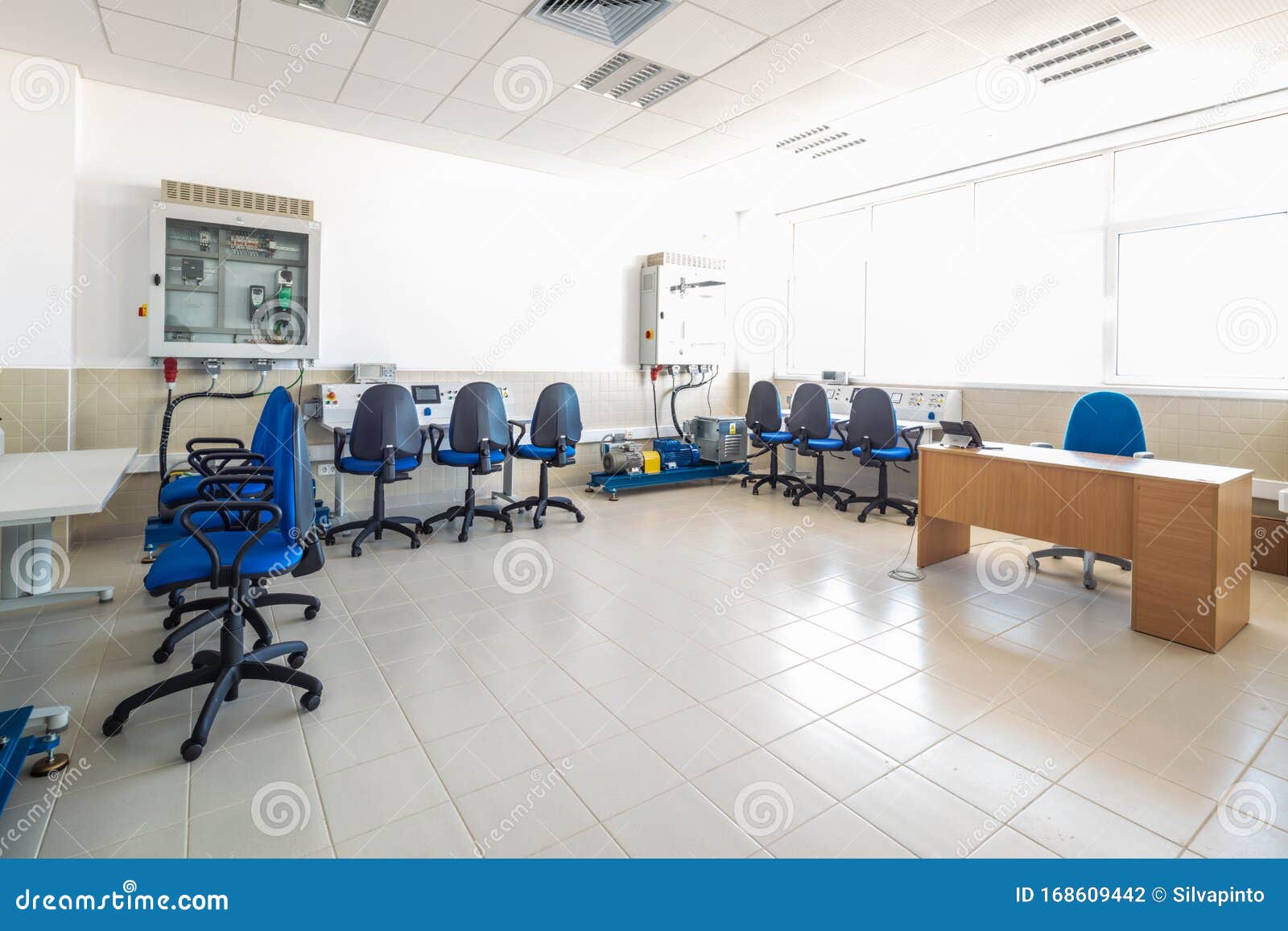 Control Room with Various Instruments Stock Photo - Image of center ...