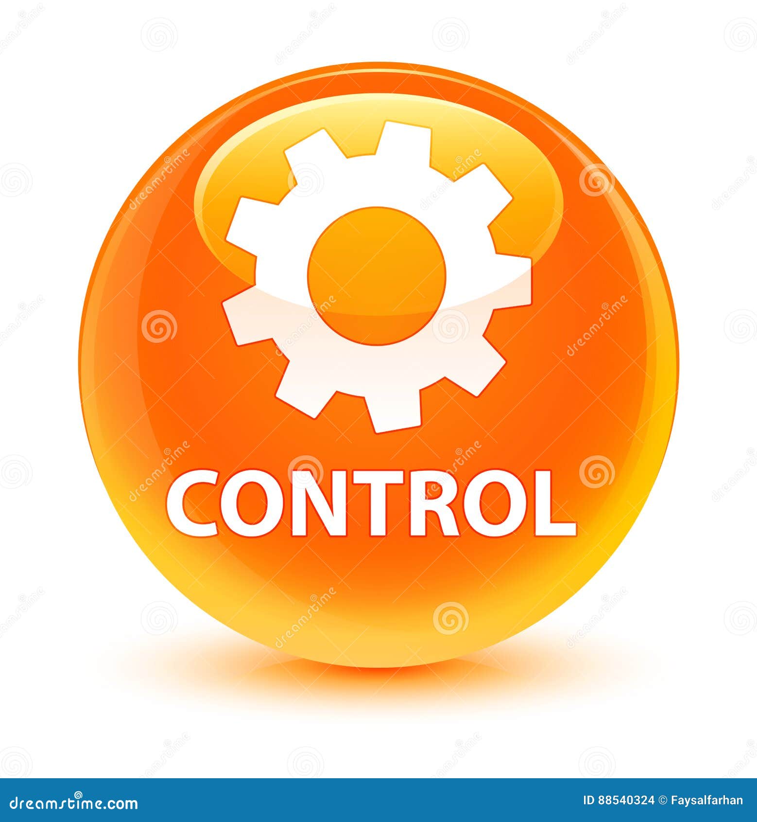 Control (settings Icon) Glassy Orange Round Button Stock Illustration ...