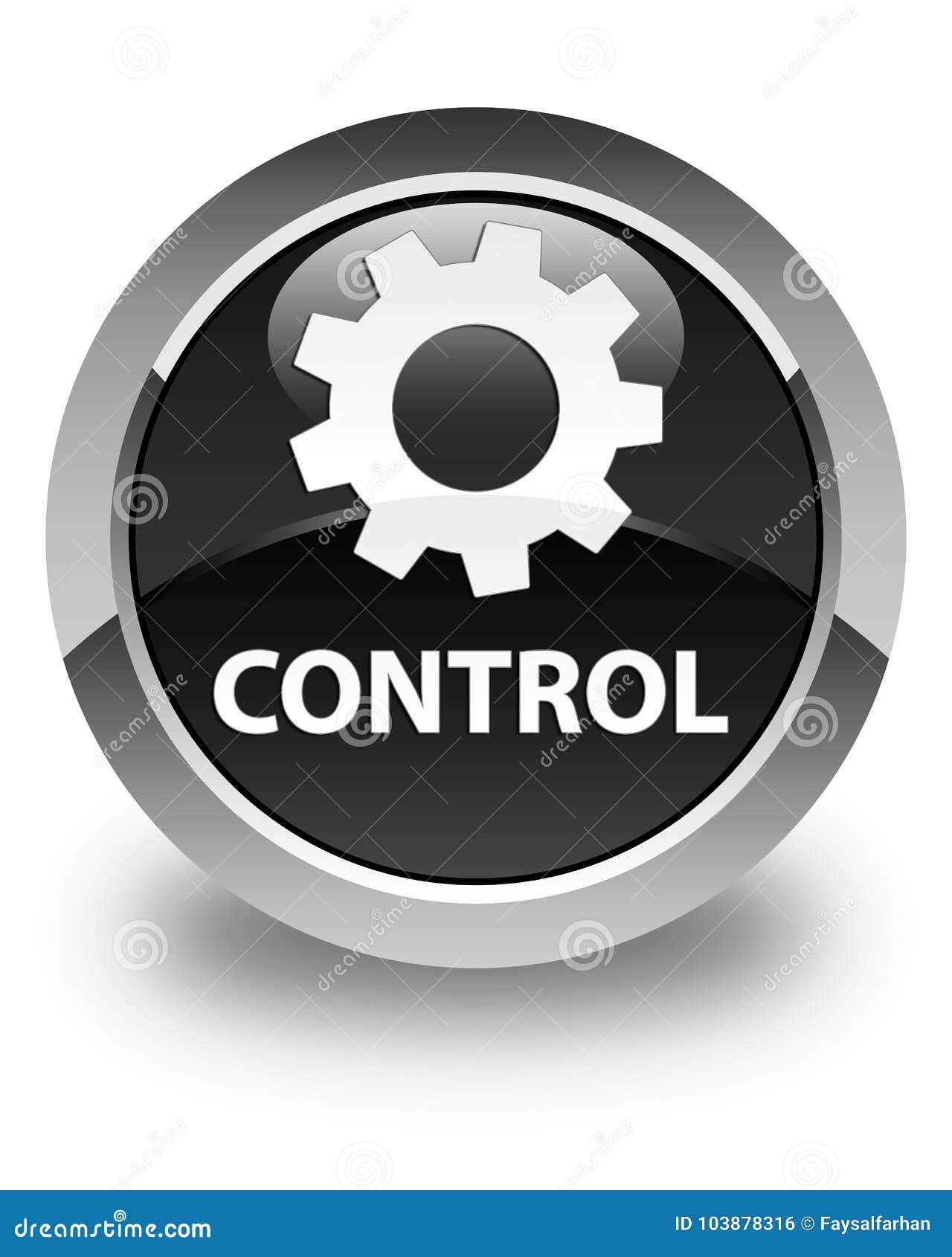 Control (settings Icon) Glossy Black Round Button Stock Illustration ...