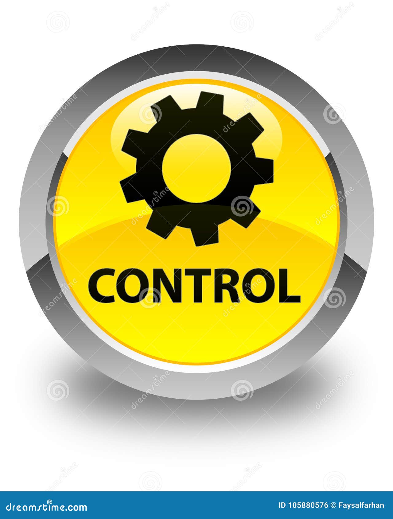 Control (settings Icon) Glossy Yellow Round Button Stock Illustration ...