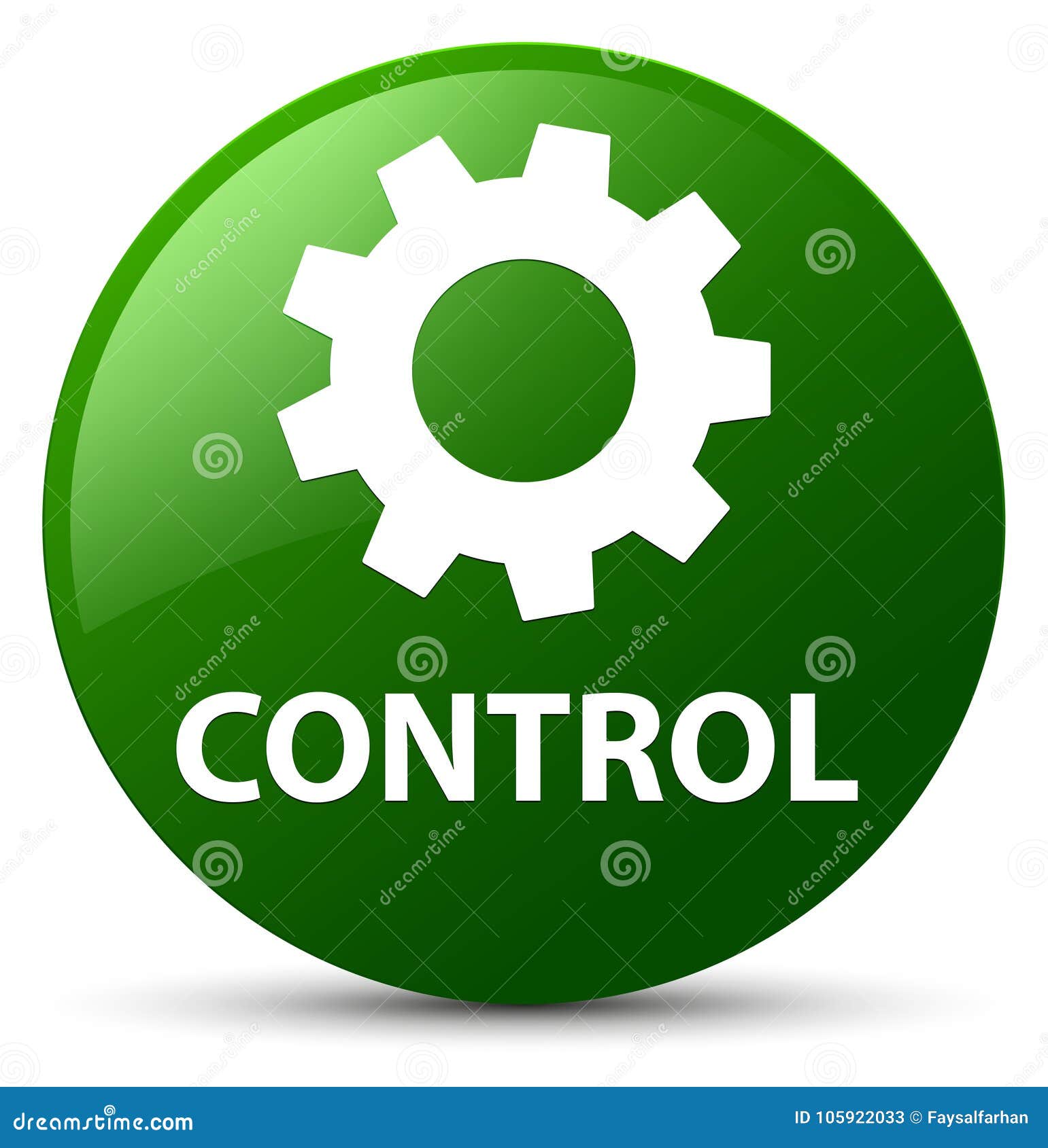 Control (settings Icon) Green Round Button Stock Illustration ...