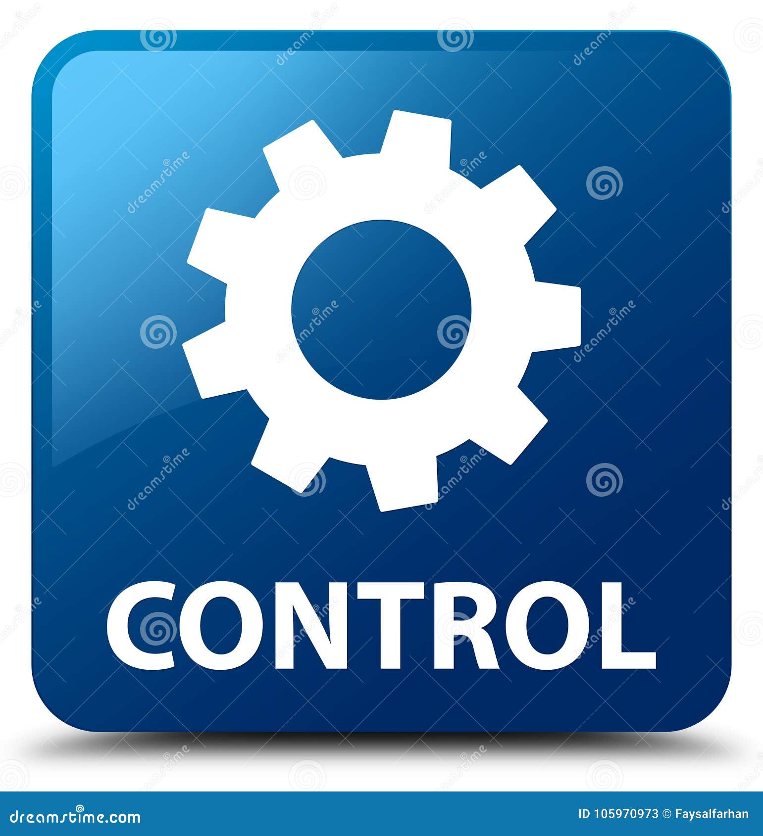 Control (settings Icon) Blue Square Button Stock Illustration ...