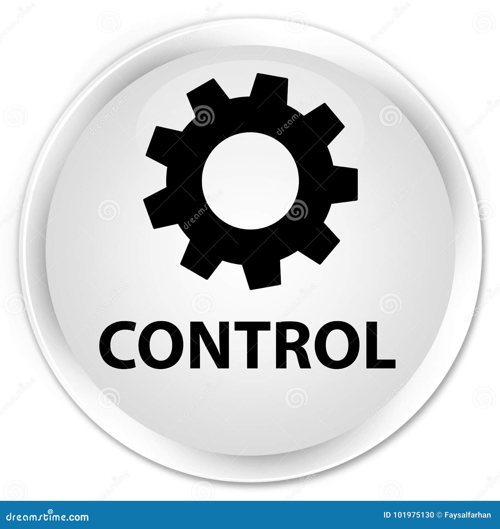 Control (settings Icon) Premium White Round Button Stock Illustration ...