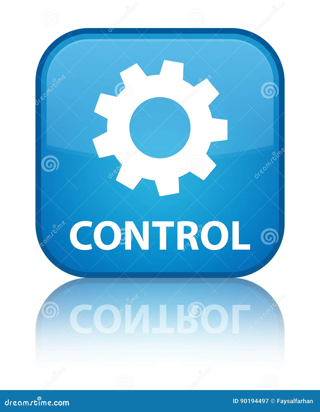 Control (settings Icon) Special Cyan Blue Square Button Stock ...