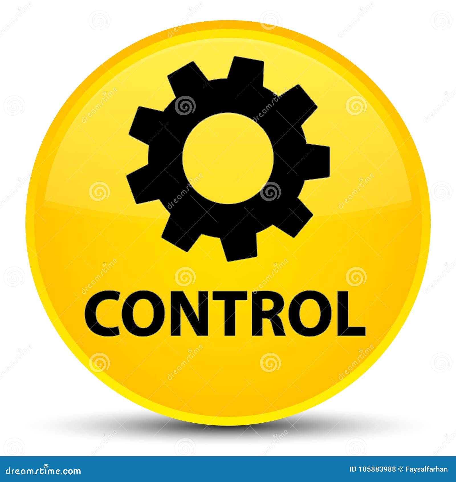 Control (settings Icon) Special Yellow Round Button Stock Illustration ...
