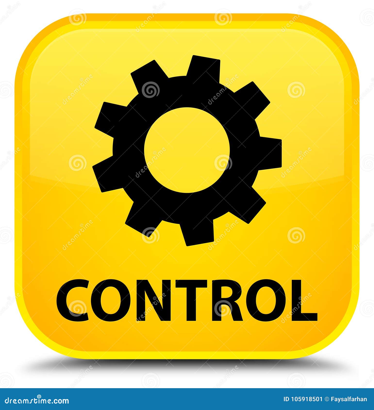 Control (settings Icon) Special Yellow Square Button Stock Illustration ...