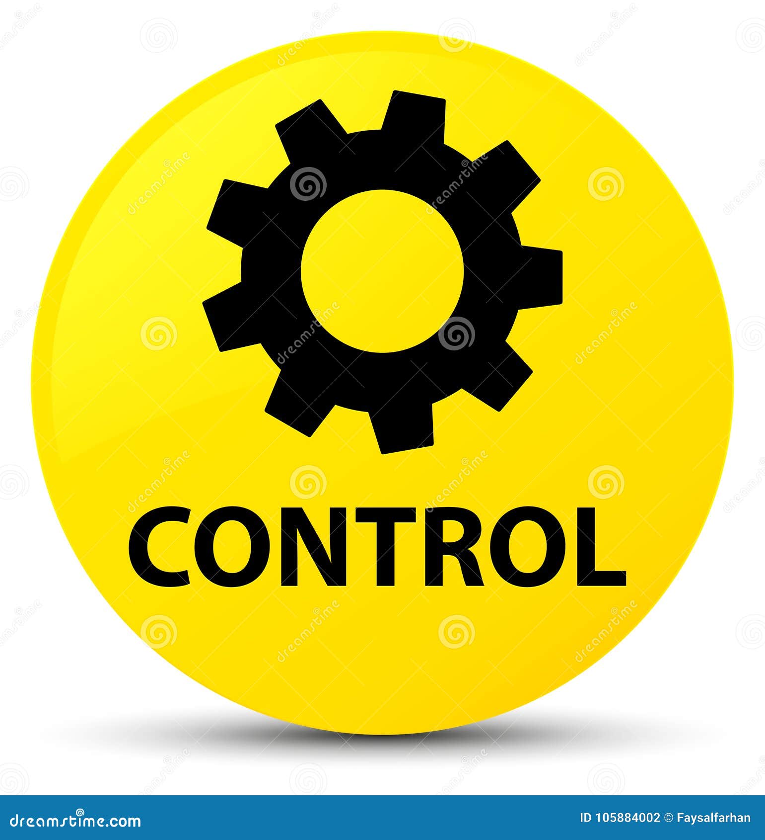 Control (settings Icon) Yellow Round Button Stock Illustration ...