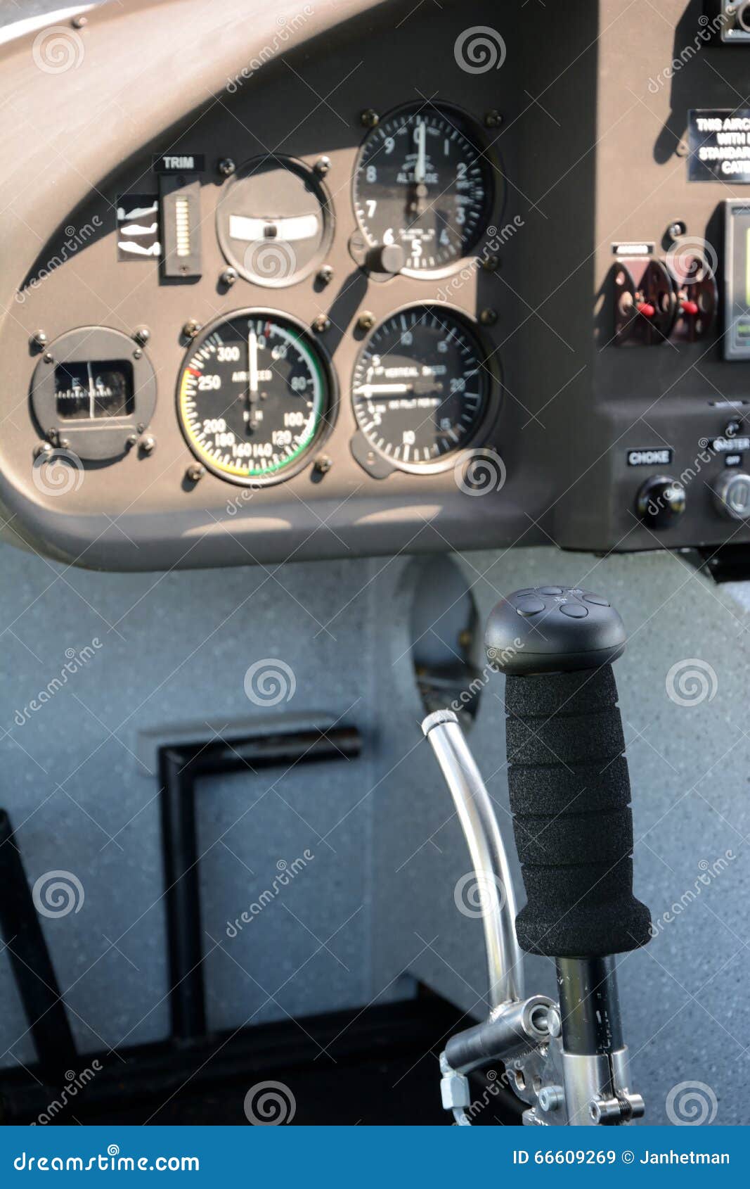 Control Stick and Flight Instruments Stock Image - Image of stick ...